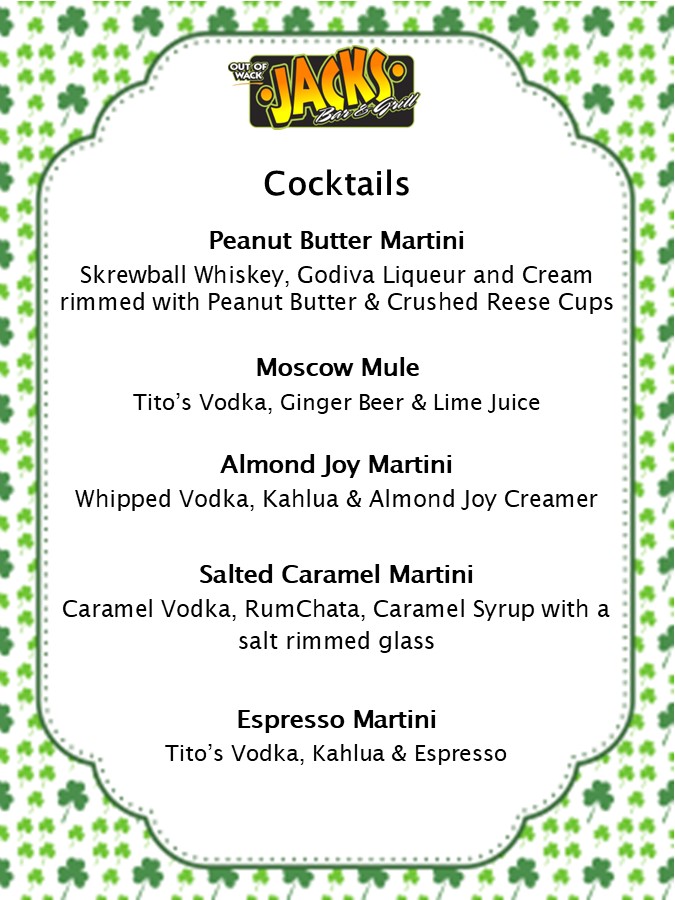 Cocktails - Out of Wack Jacks
